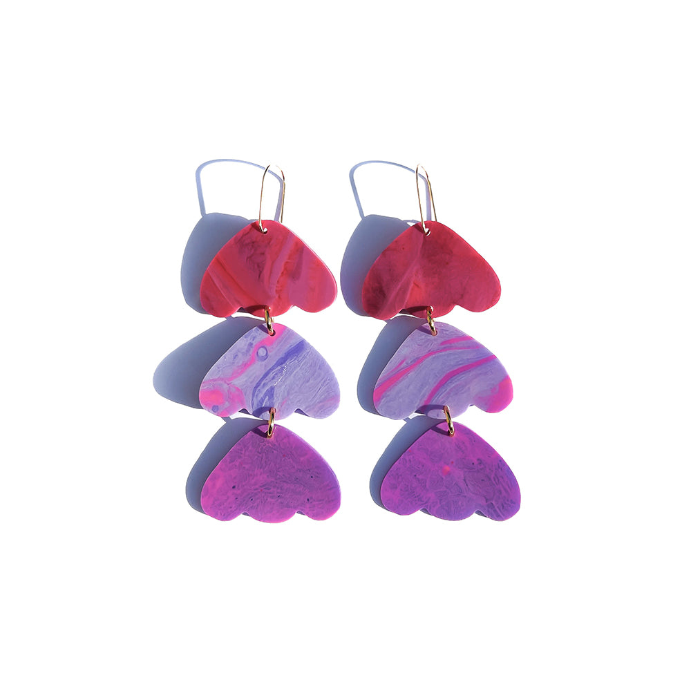 falling petals | magenta lilac | handmade earrings – Concrete Jellyfish