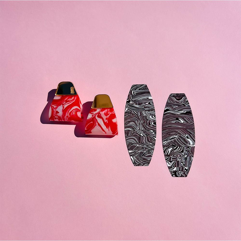 hoop skins | midi | red swirl & tiramisu – Concrete Jellyfish