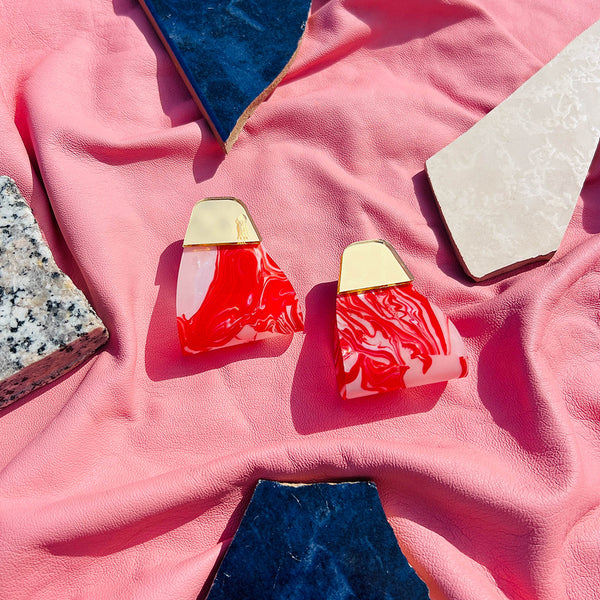 hoop skins | statement | red swirl & marble – Concrete Jellyfish